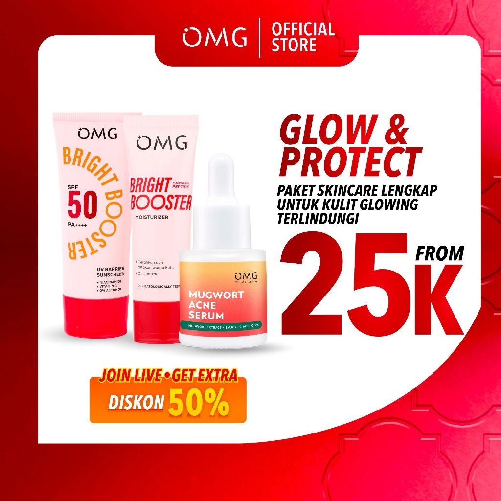 Jual OMG Oh My Glow Bright Booster - Paket Tone Up Sunscreen Glow ...
