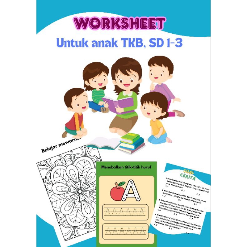 Jual worksheet untuk anak TKB,SD | Shopee Indonesia