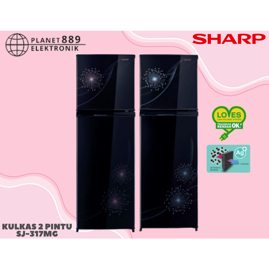 Jual Sharp SJ-237MG(DP) Kulkas 2 Pintu 256 Liter Ag+ Nano Deodorizer ...