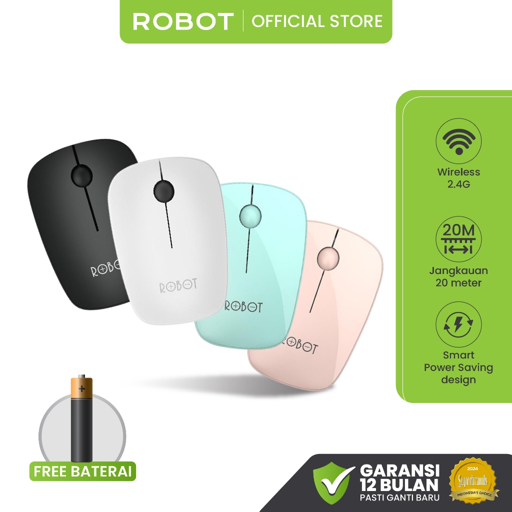 Jual ROBOT Mouse Wireless Mouse Tanpa Kabel Tipe M220 Koneksi USB 2 ...