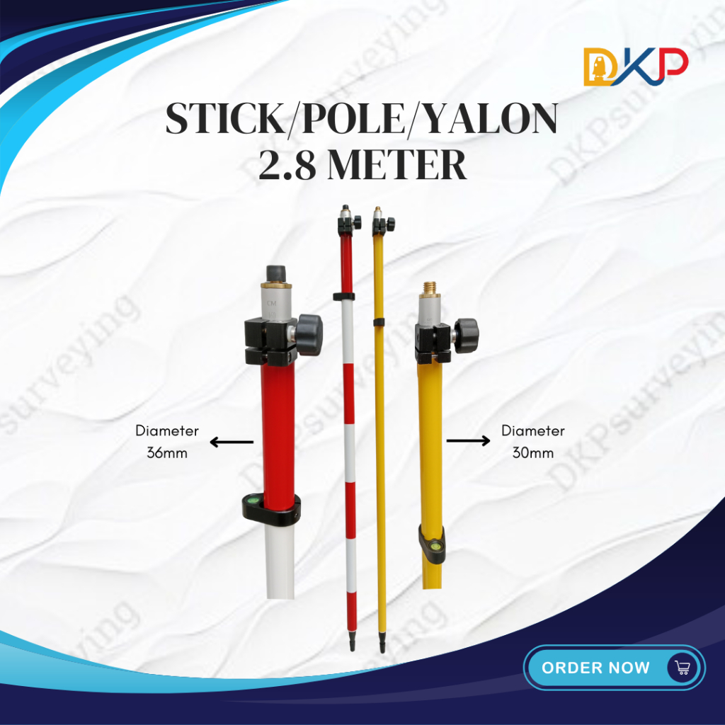 Jual Stick Pole / Prisma Jalon Survey 2.8m / Telescopic Range Pole 2.8 ...
