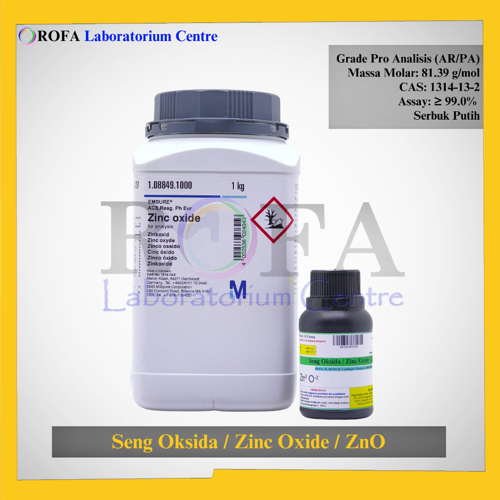 Jual Zinc Oxide / Seng Oksida / ZnO Pro Analisis Eceran 1 Gram | Shopee ...