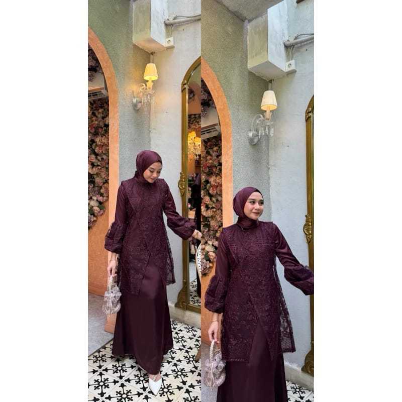 Jual Farah Dress Inner Vest Brokat Matt Silk Busui Gaun Pesta Baju ...