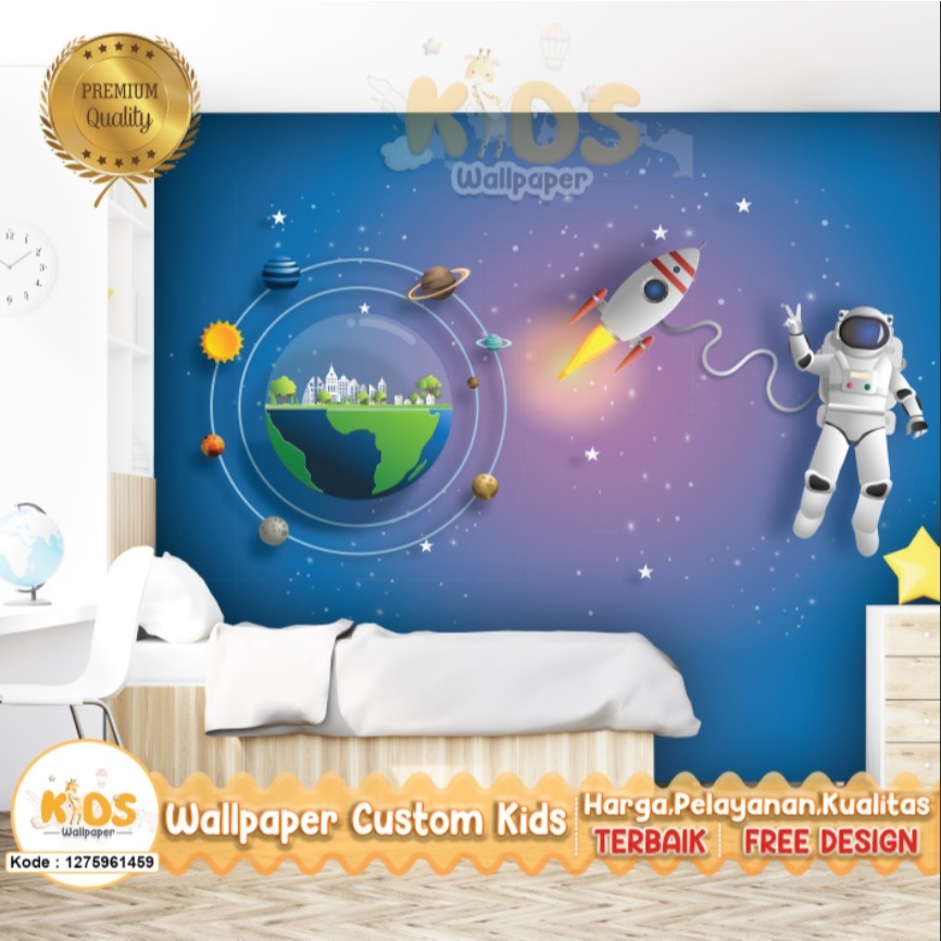 Jual Wallpaper Dinding Custom 3D Tema Astronot | Animasi Hewan ...