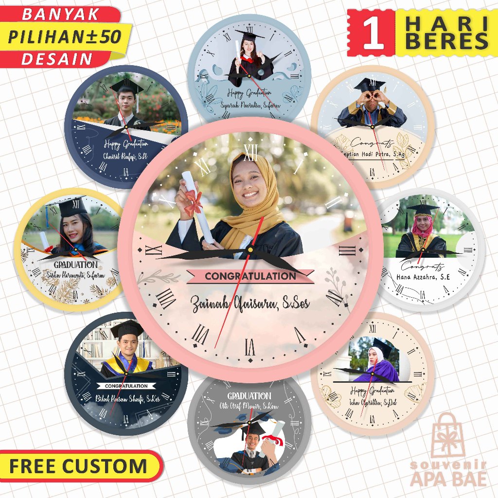 Jual Jam Custom Foto Tulisan Diameter 10CM Hampers Semprotulation ...
