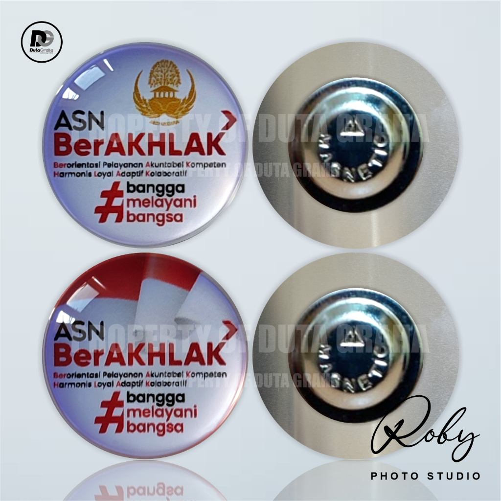 Jual [PIN RESIN] ASN BERAKHLAK MAGNET PENITI Pin Bros Aksesoris ...