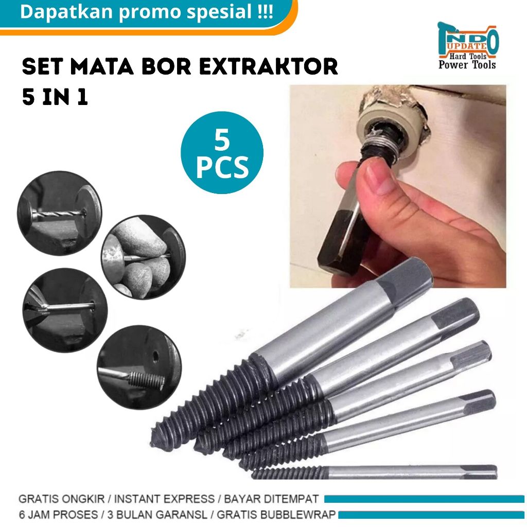 Jual Tools Screw Extractor Set 5-6Pcs Mata obeng Alat Pembuka Baut ...
