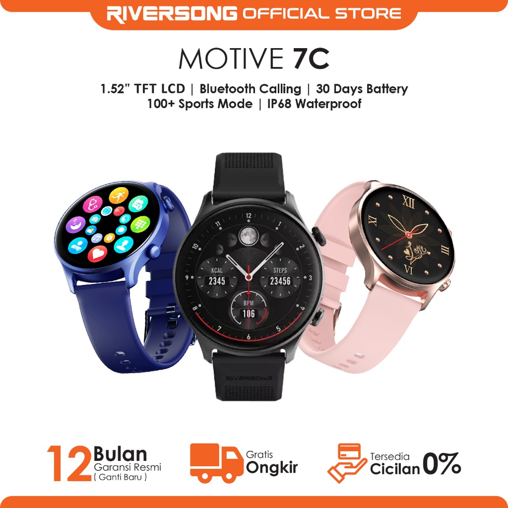Jual Riversong Motive 7C Smartwatch | Bluetooth Calling | SpO2 Monitor ...
