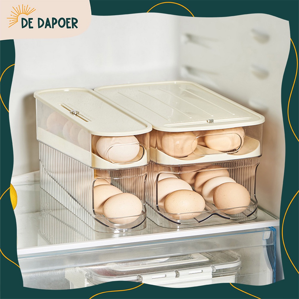Jual Tempat Telur 2 Tingkat Akrilik Bergulir Otomatis Rak Wadah Telor ...