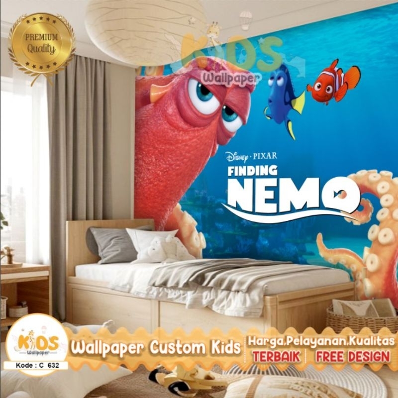 Jual Wallpaper Dinding Custom 3D Tema Nemo | Animasi Hewan | Wallpaper ...