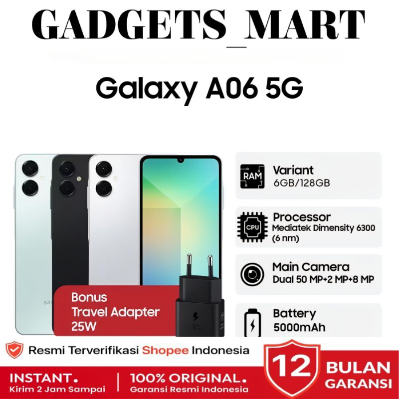 Jual Samsung Galaxy A06 5G 6GB 128GB | Dimensity 6300 Battery 5000mAh ...