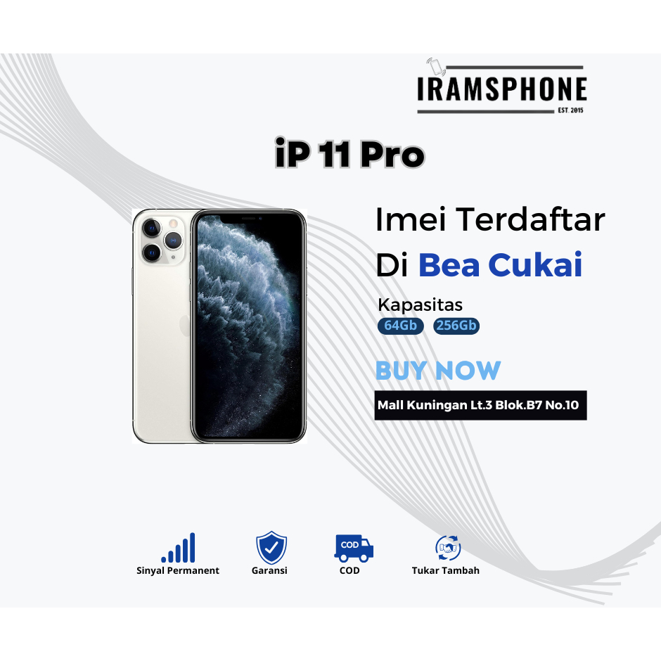 Jual Handphone iPhone 11 Pro Max ex ibox bea cukai imei permanen 64gb ...