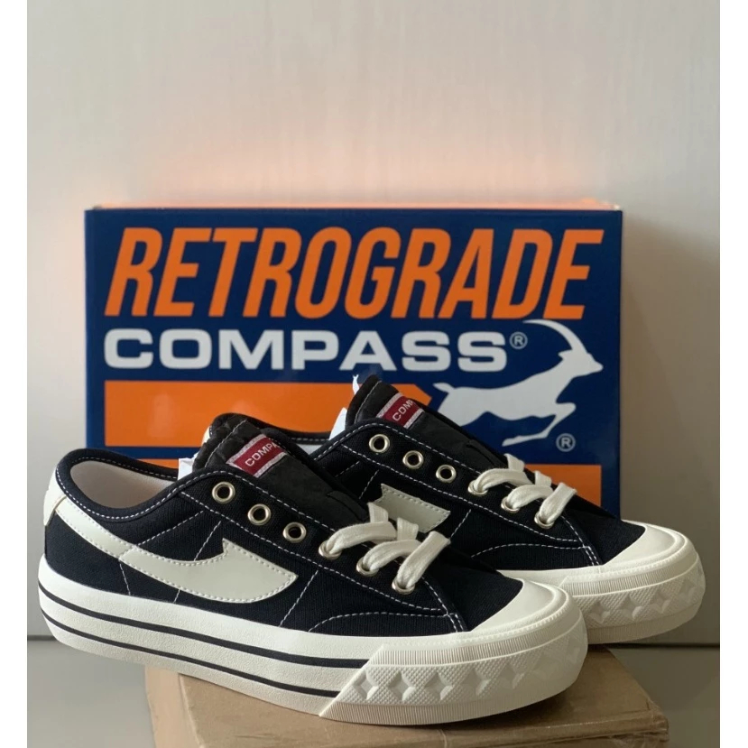 Jual Sepatu Compas Retrograde Low Black White Pria | Shopee Indonesia
