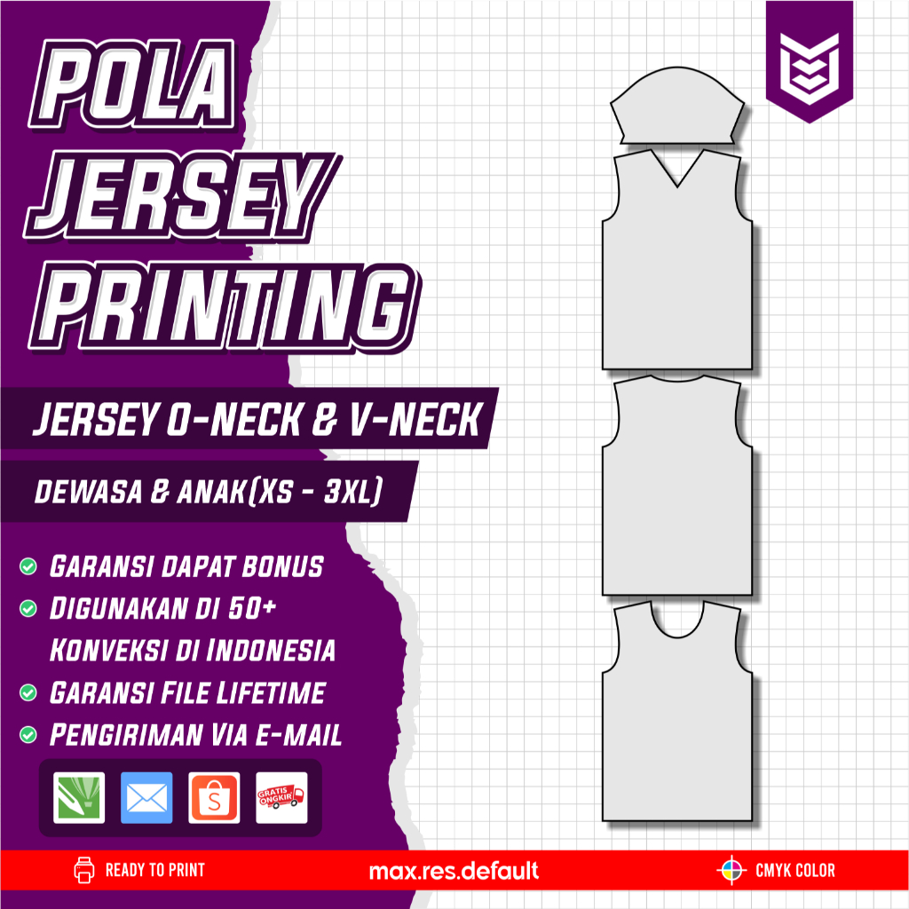 Jual POLA JERSEY OBLONG V-NECK dan O-NECK | Shopee Indonesia
