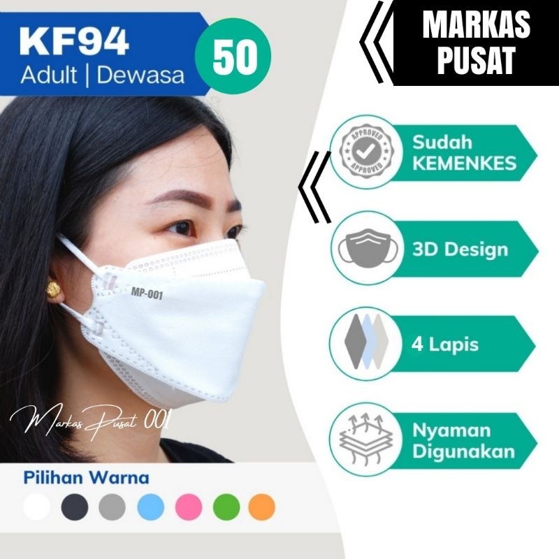 Jual Masker KF94 isi 50 pcs 4Ply Evo 3D Protection Mask Isi 50Pcs Masker KF94 4 Ply 3D ...