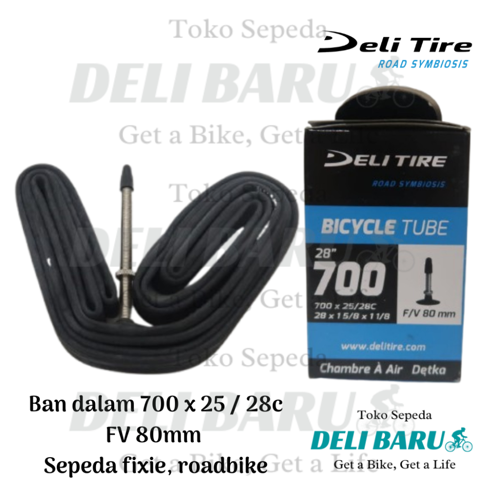Jual Delitire Ban dalam 700 x 25-28c FV 80 mm pentil presta 80mm deli tire sepeda fixie roadbike ...