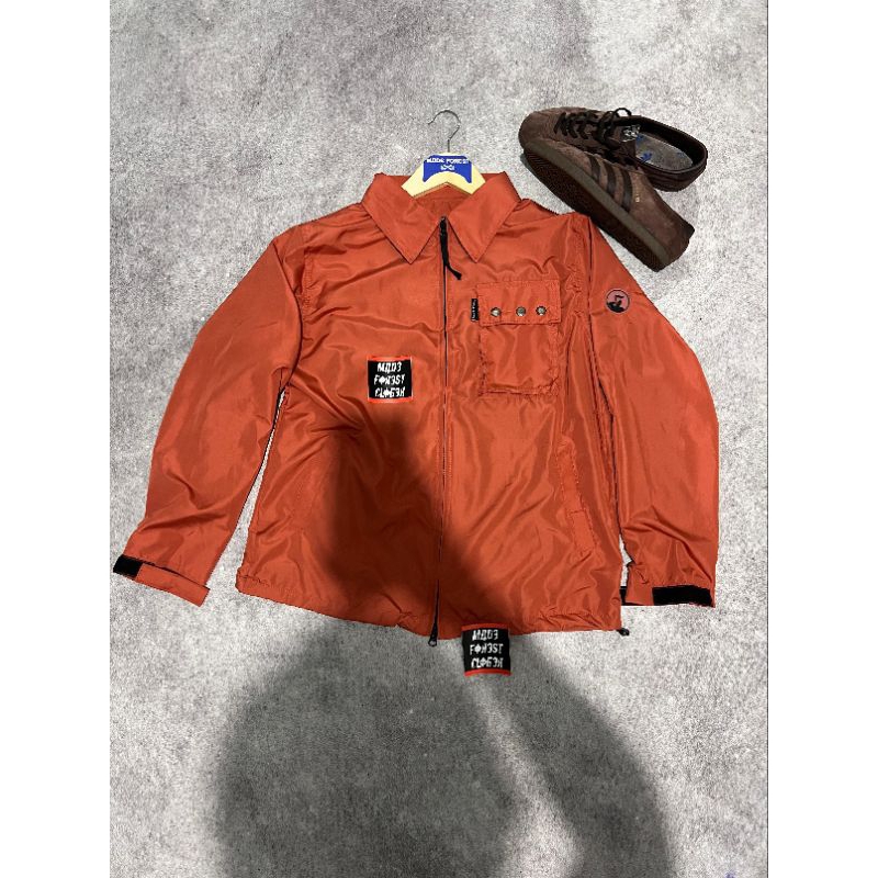 Jual MDF.CLOBER overshirt nylon crinckle oren muda | Shopee Indonesia