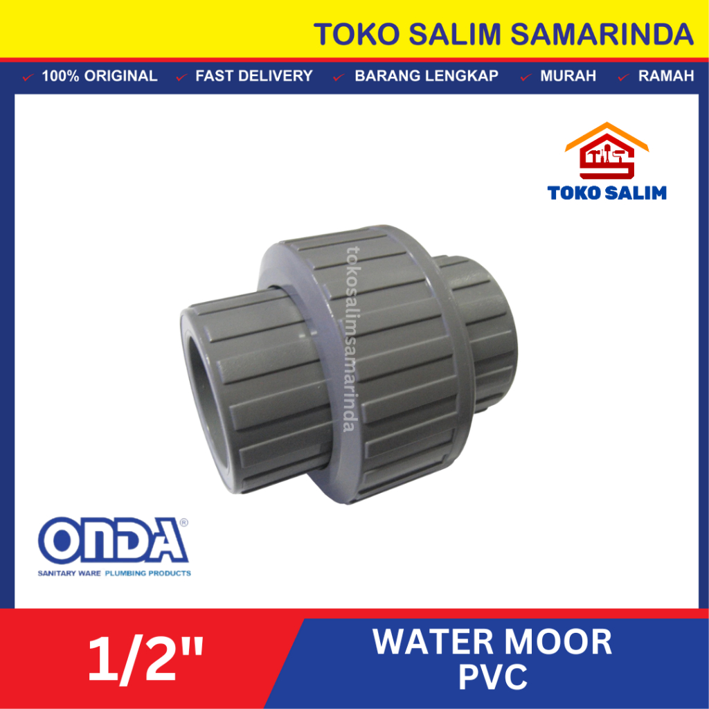 Jual Watermur PVC ONDA 1/2" Polos / Water Moor/ Water Union Socket 1/2 ...