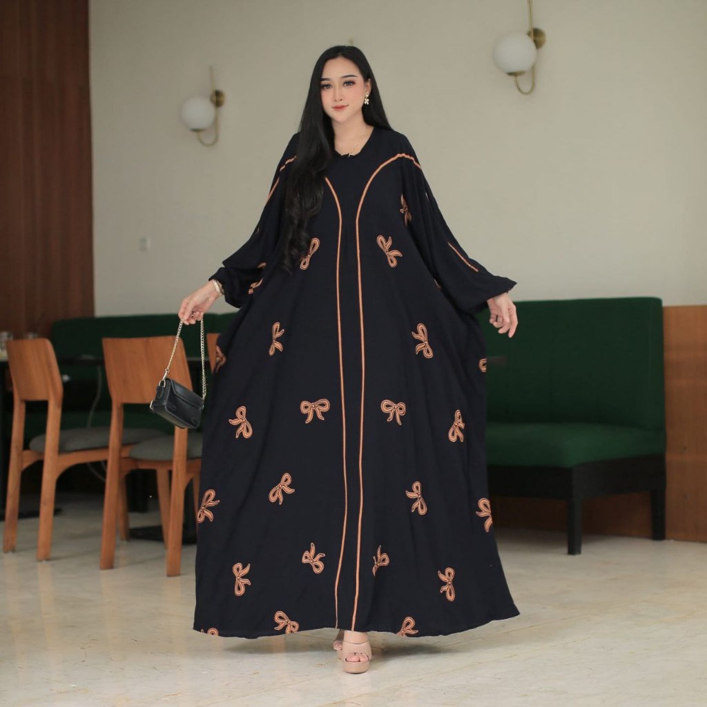 Jual El Rumy Collection - Gamis Kaftan Terbaru Rayon Premium Jumbo Busui Motif Pita | Shopee ...