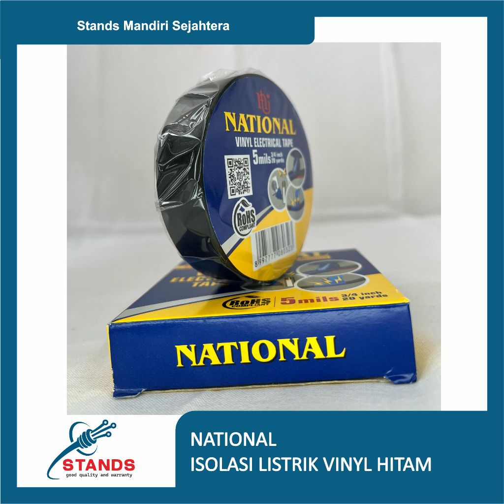 Jual National Isolasi Listrik Vinyl Hitam (Electrical Tape) 20 YARD ...