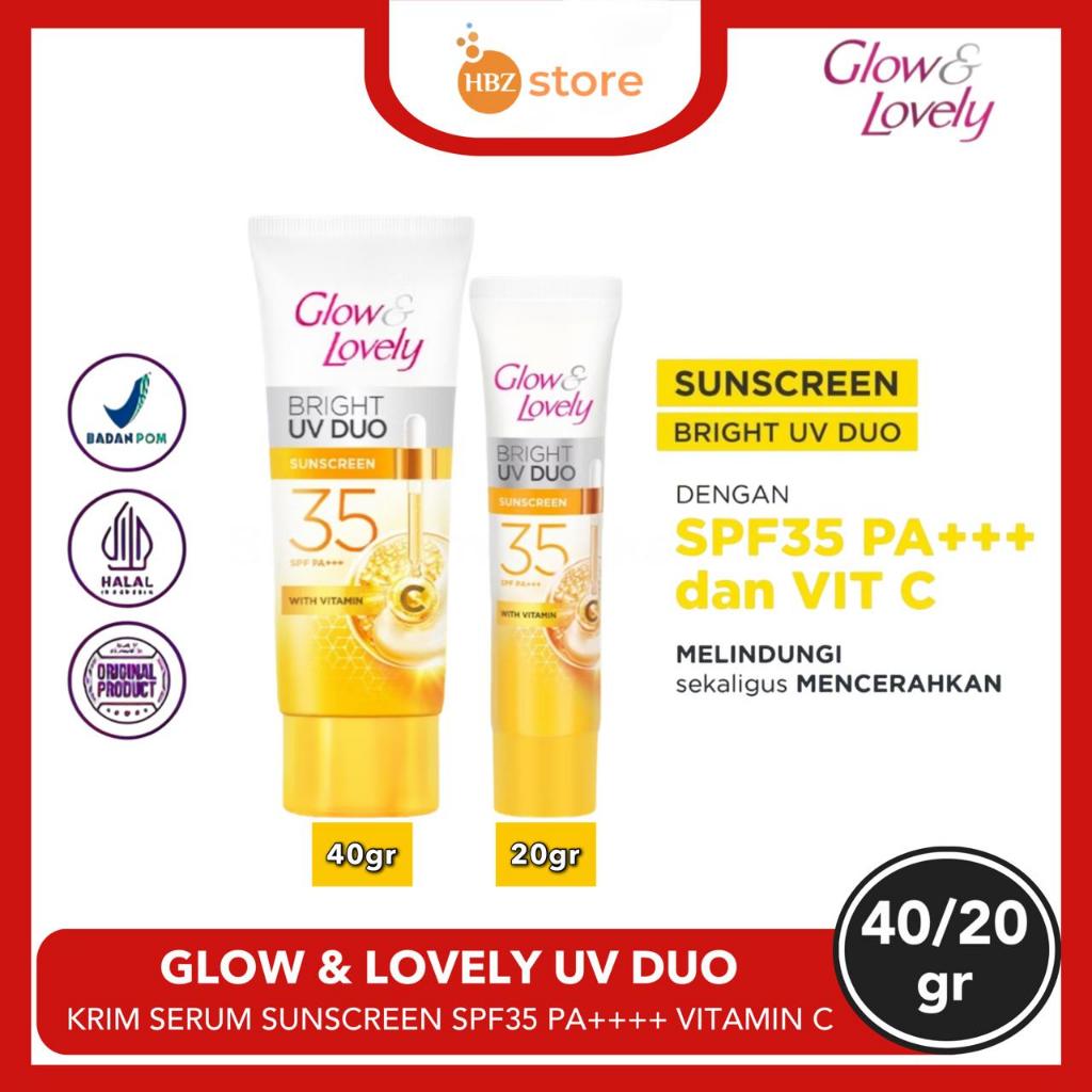 Jual Glow & Lovely Krim Serum Suncreen Ultimate UV Duo Vitamin C SPF 35 ...