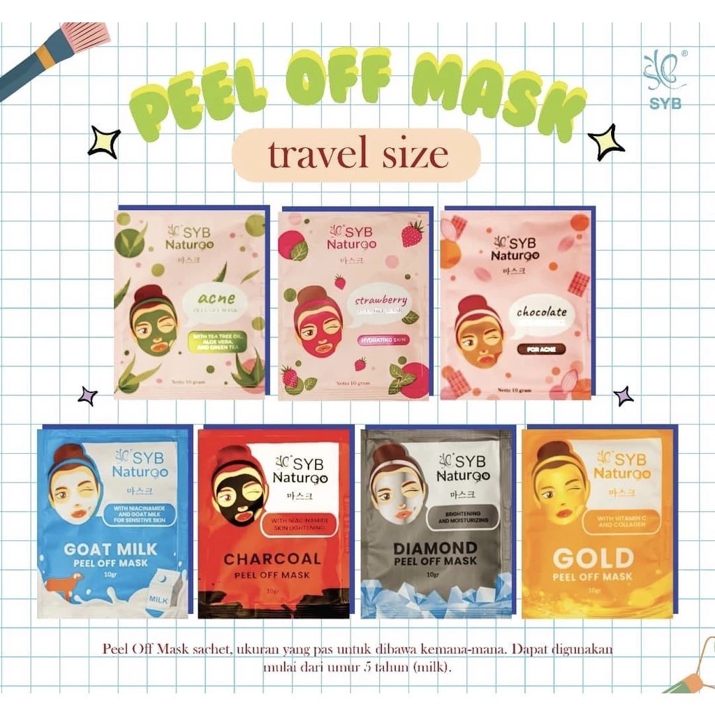 Jual SYB NATURGO PEEL OFF MASK SACHET (Satuan/Ecer) | Shopee Indonesia