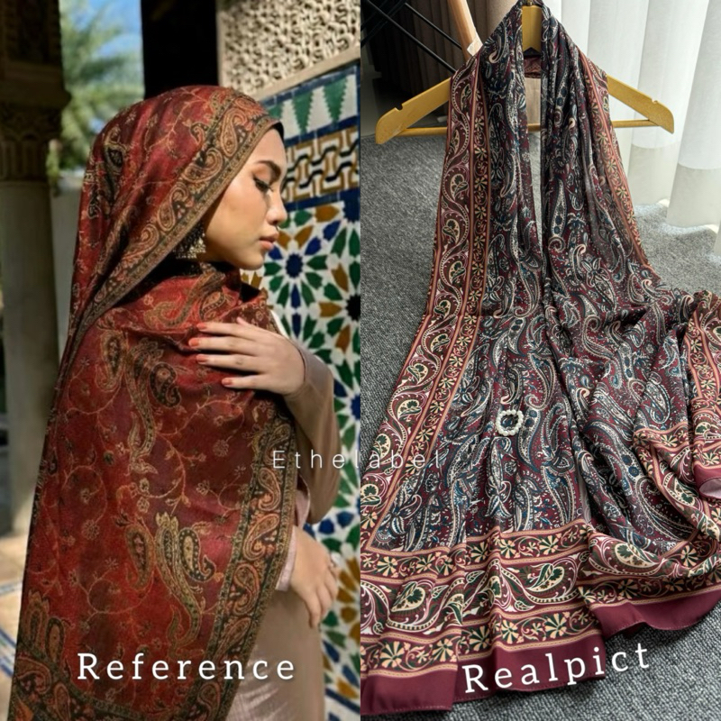 Jual Pashmina Motif Arabian Hijab Motif Pashmina Cashmere Turkey Reenan ...