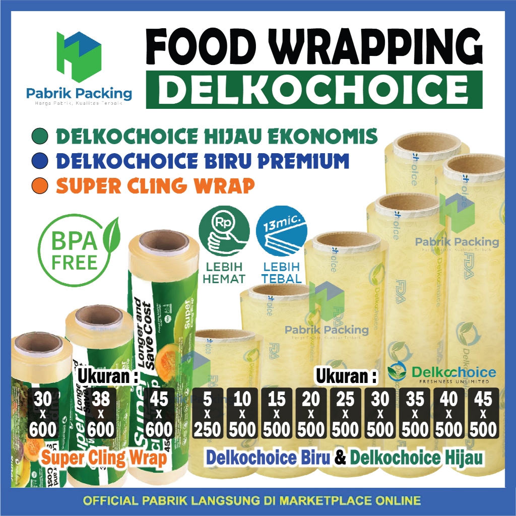 Jual PLASTIK WRAPPING MAKANAN | FOOD WRAPPING DELKOCHOICE CLING WRAP ...