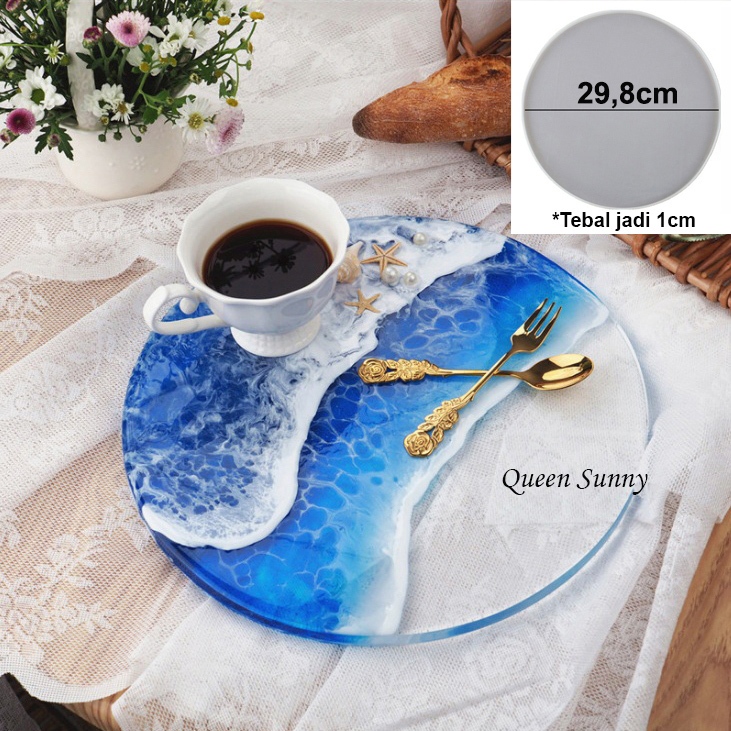 Jual Cetakan Coaster BULAT BESAR Cetakan Silikon Nampan Tray Alas Dish ...