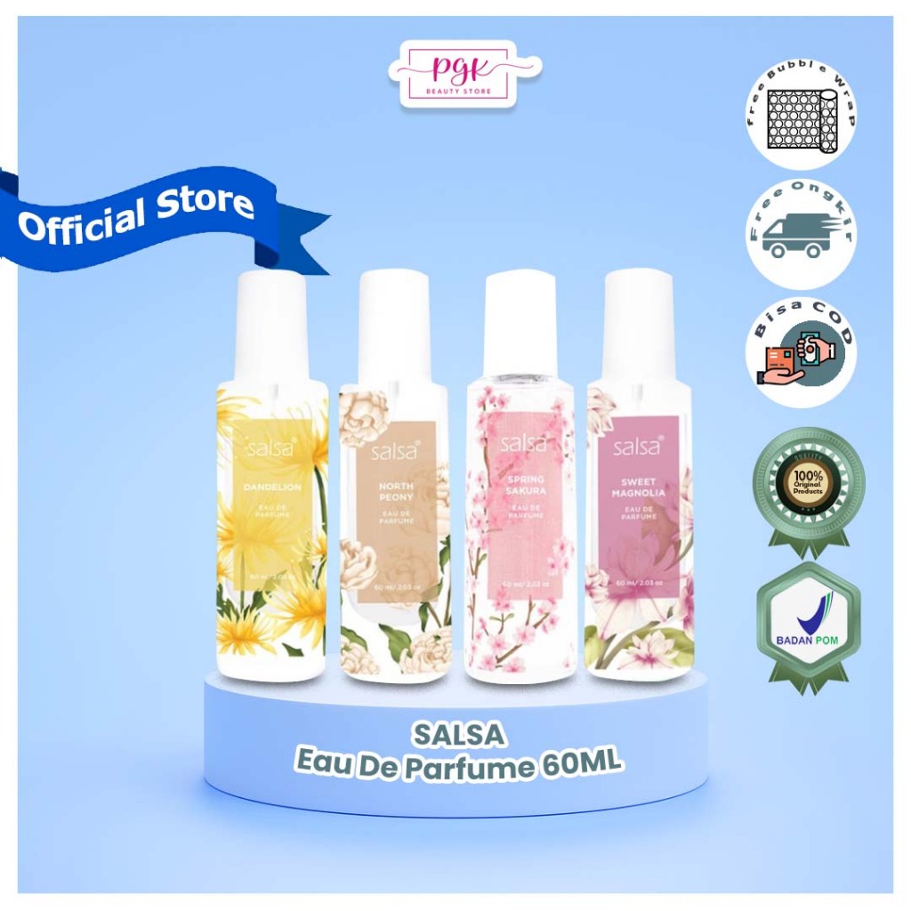 Jual SALSA Parfum 60ml (Eau De Perfume)-Dandelion/North Peony/Spring ...