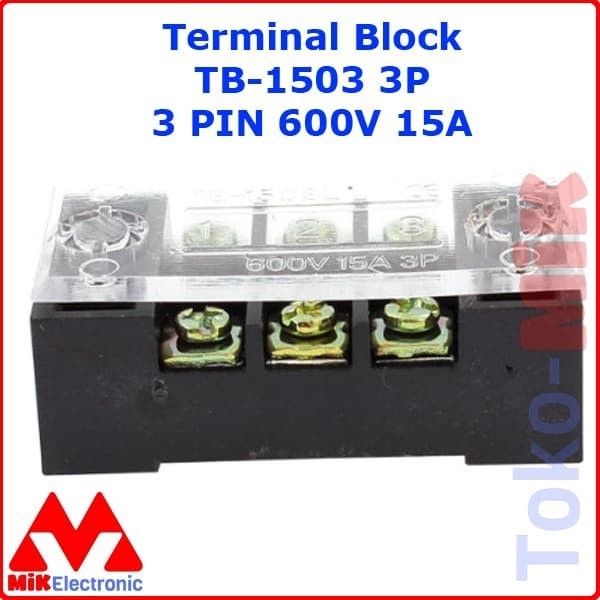 Jual TB-1503 TERMINAL BLOCK BLOK 3 KABEL 3 PIN 3P SEKRUP 3MM TB1503 15A | Shopee Indonesia