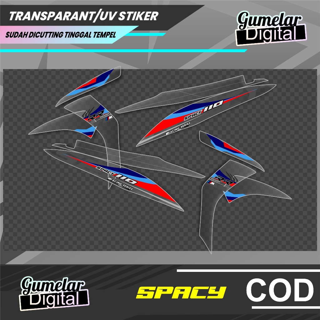 Jual STRIPPING TRANSPARAN HONDA SPACY RACING RR SERIES UV VIRAL SUDAH ...
