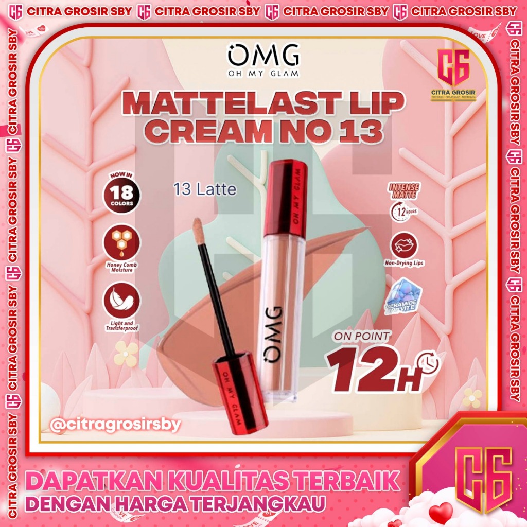 Jual OMG Oh My Glam Matte Kiss Lip Cream 13 Latte 2.9 gr || Lip Cream ...