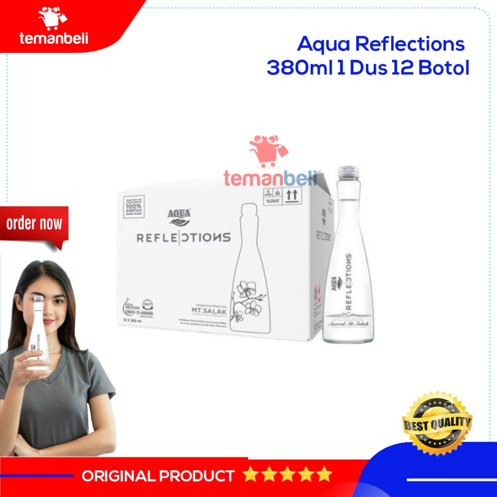 Jual Aqua reflections 380ml 1 dus isi 12 botol - aqua botol kaca - air ...