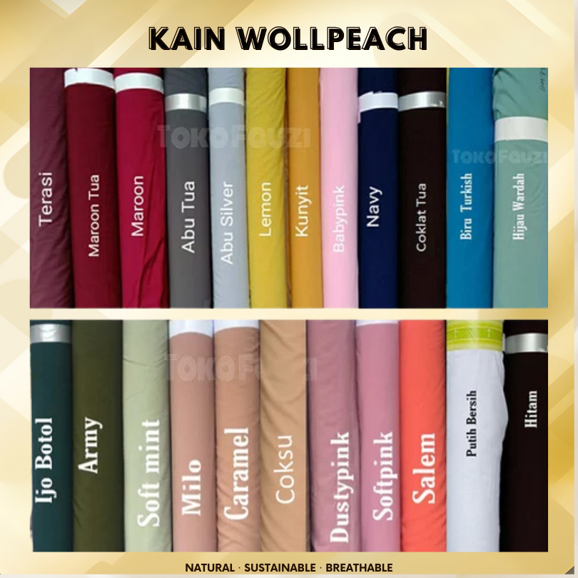 Jual Kain Wolfis || Kain Wollpeach || Kain Wolvis Lebar 150cm | Shopee Indonesia