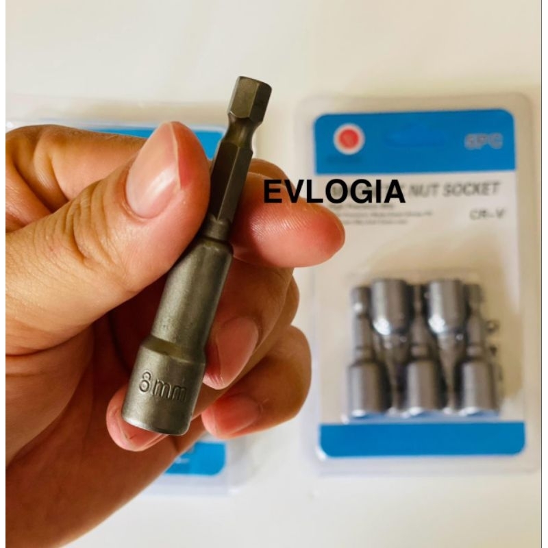 Jual Mata Bor Roofing/Magnet Magnetic Nut Socket/ Mata Rufing 8mmx65mm ...