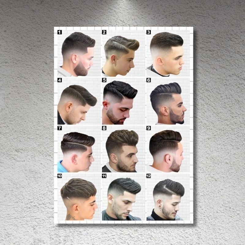 Jual Poster Model Potong Rambut Poster Barbershop Model Terbaru Poster ...