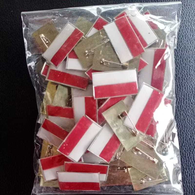 Jual Pin Merah Putih Ukuran 2x3 CM ( Isi 100) / Pin Bendera Merah Putih ...