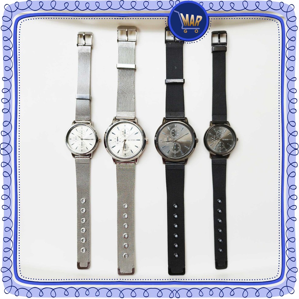 Jual Jam Couple Pasangan Rantai Stainless Logam Unisex Besar Kecil Dial ...