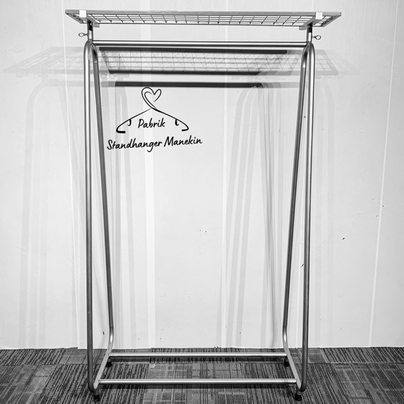 Jual StandHanger Viral Tiang Oval Kaki Siku White | Display Baju Mewah ...