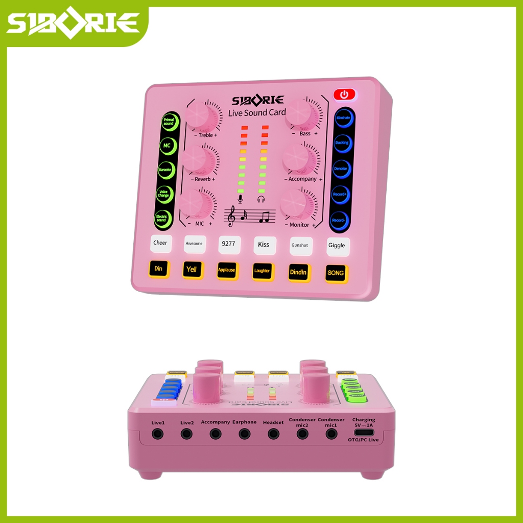 Jual Siborie M8 Pink Soundcard Bluetooth Live Sound Card External For ...