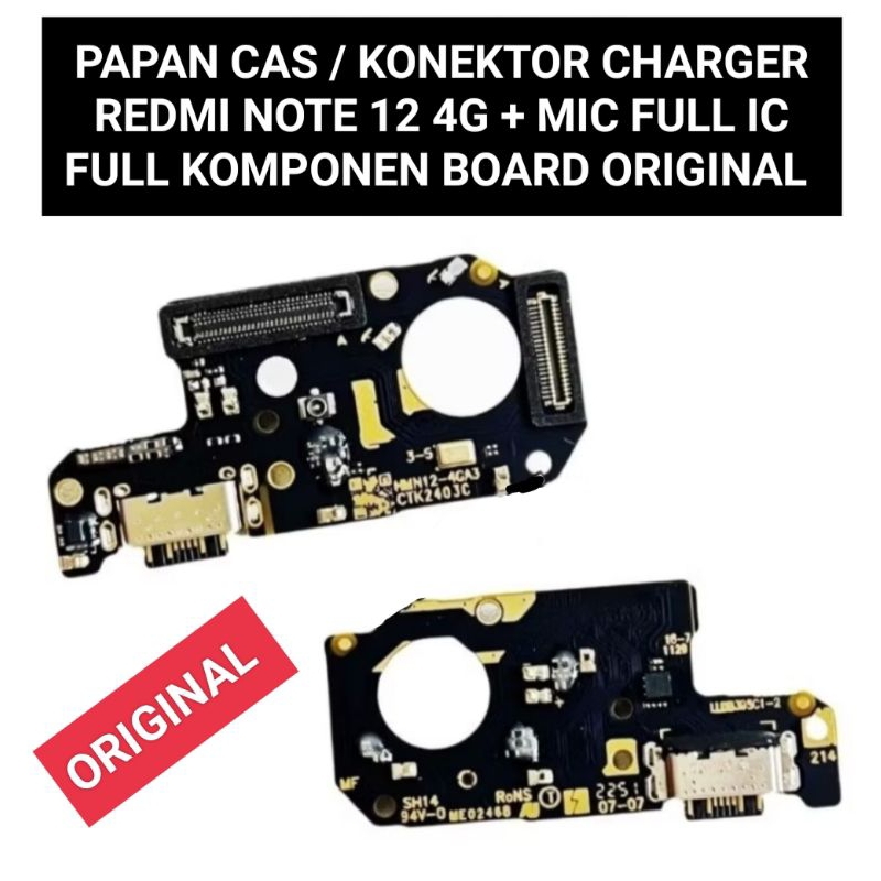Jual PAPAN CAS / KONEKTOR CHARGER XIAOMI REDMI NOTE 12 4G ORIGINAL FULL IC FULL KOMPONEN BOARD ...