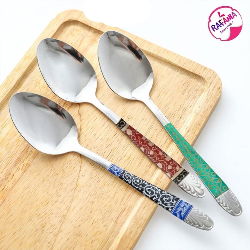 Jual SENDOK MAKAN MERK FUJIKA MOTIF BATIK WARNA | Shopee Indonesia