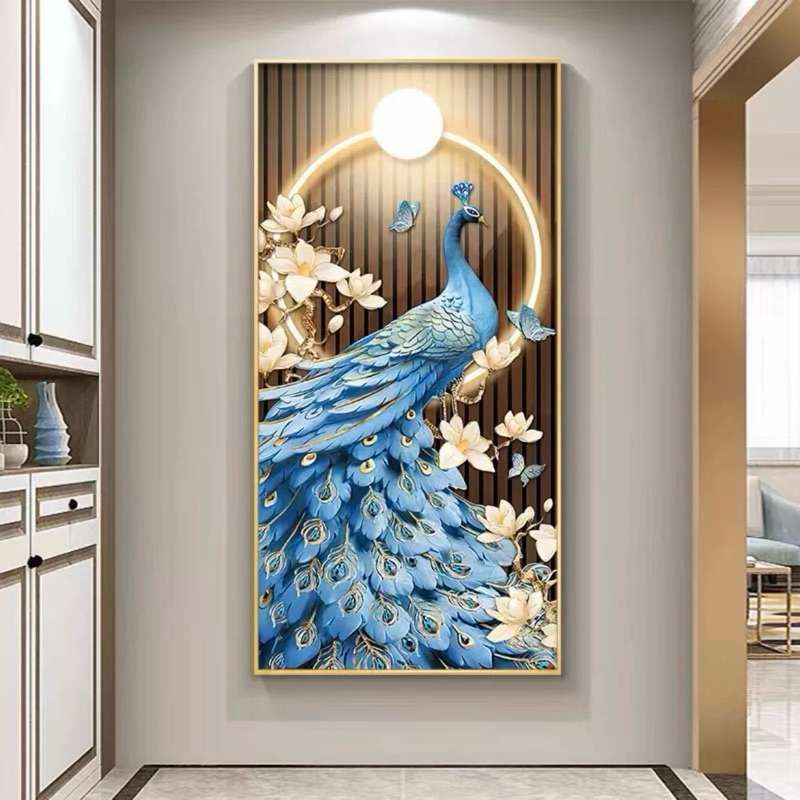 Jual Lukisan Porcelain Painting Crystal 5D - Model Merak Vertikal ...