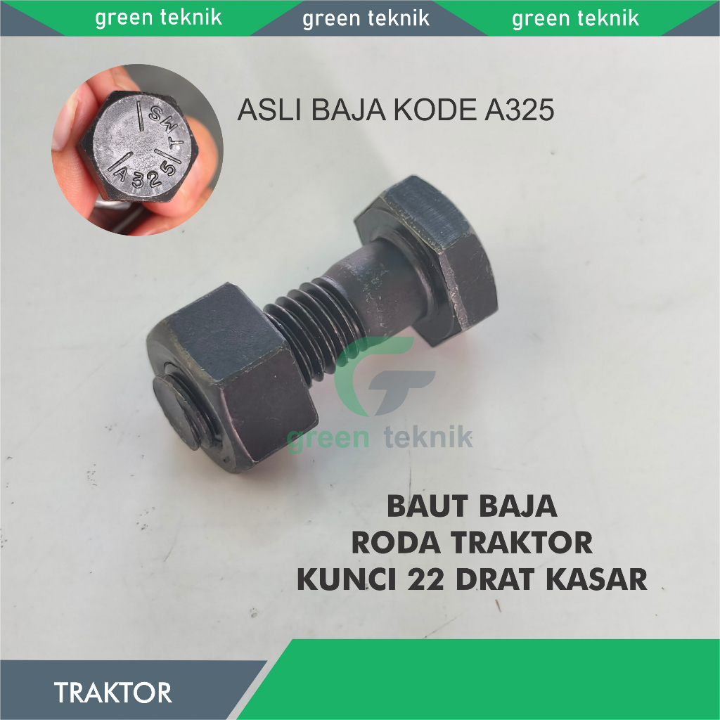 Jual Baut Baja Roda Traktor G1000/Boxer Kunci 22 Drat Kasar Baja ...