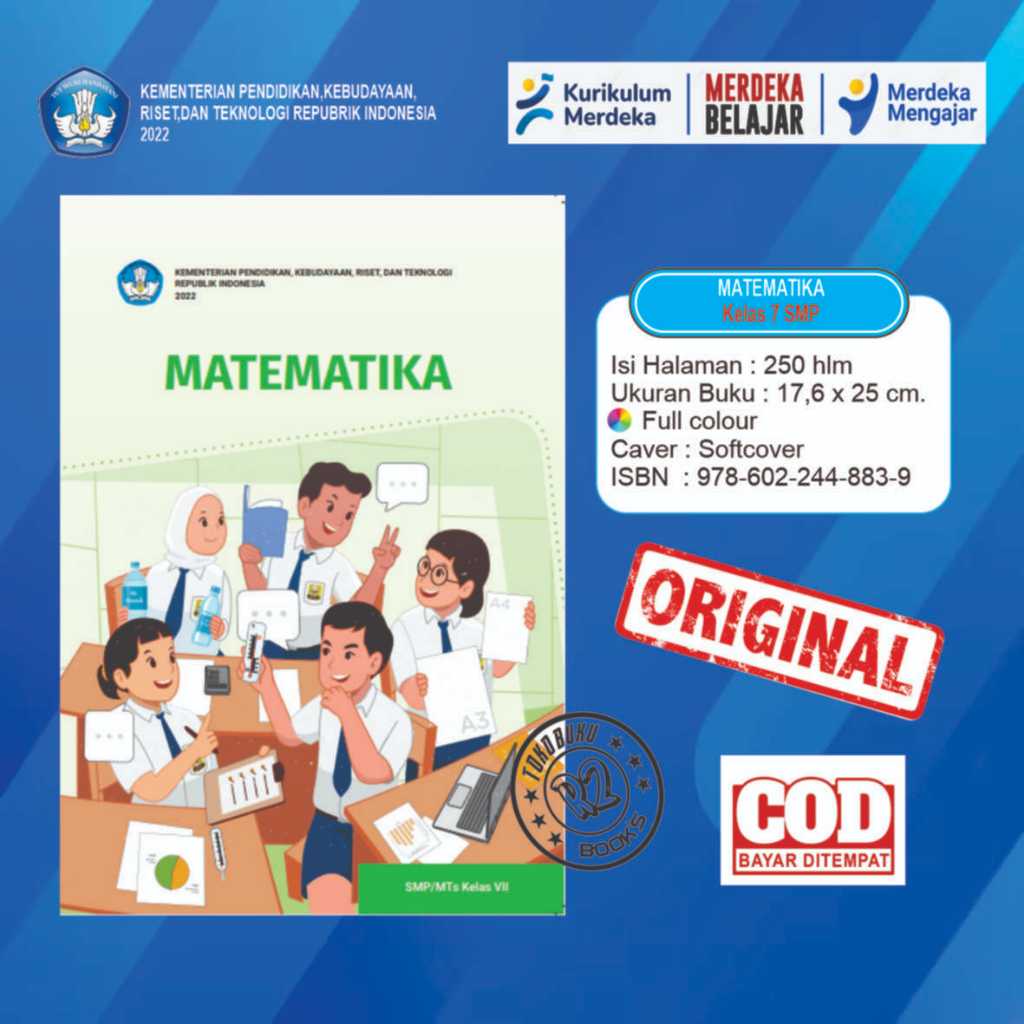 Jual Buku Matematika Non Lisensi kelas 7 SMP Kurikulum Merdeka | Shopee Indonesia