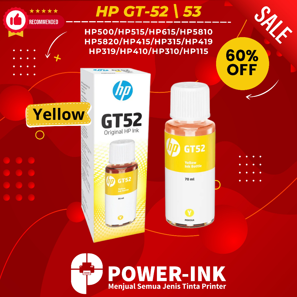 Jual TINTA HP GT52 | GT53 PREMIUM Untuk Printer HP500 | HP515 | HP615 ...