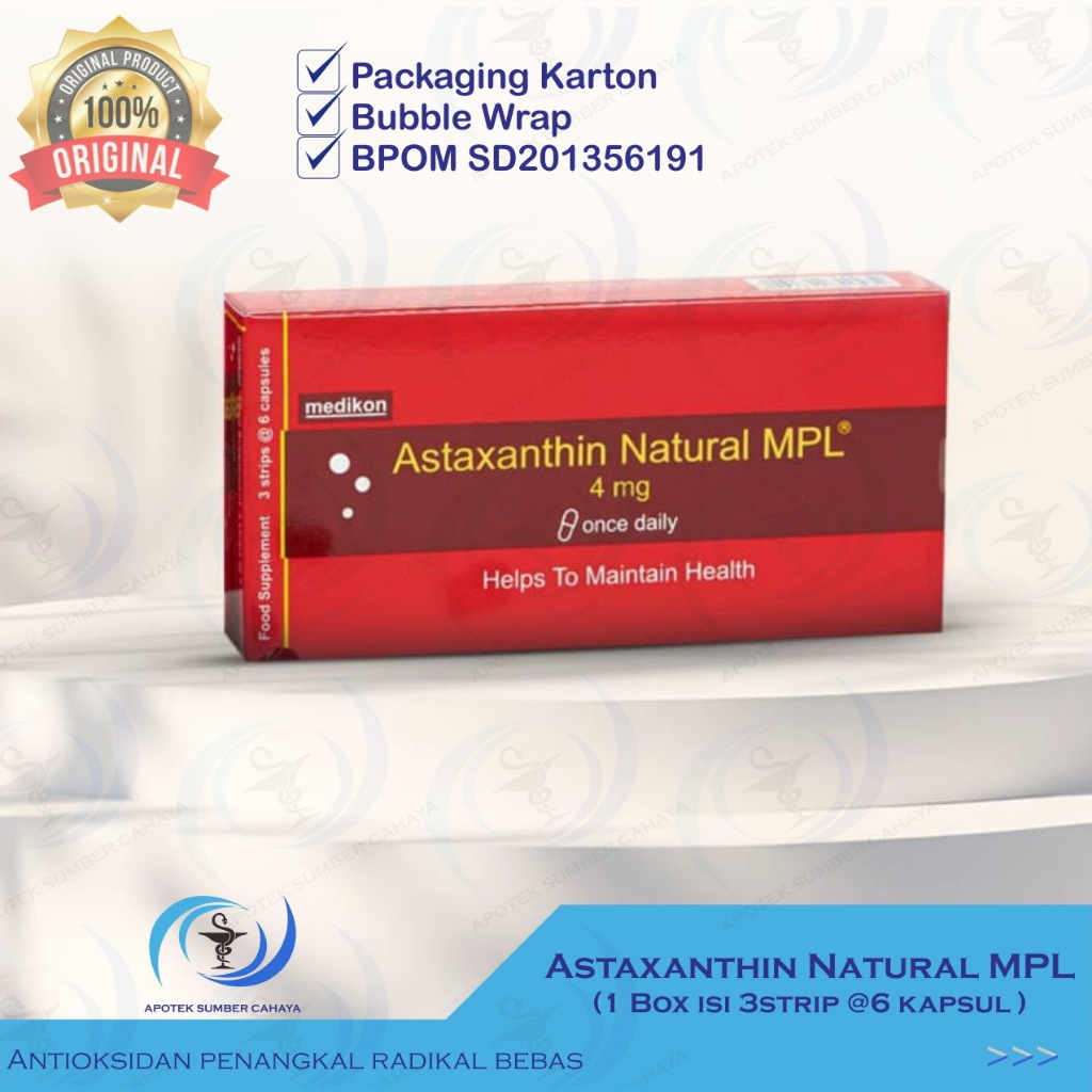 Jual Astaxanthin Natural MPL Medikon 4mg (3 strip @6 kapsul) | Shopee ...