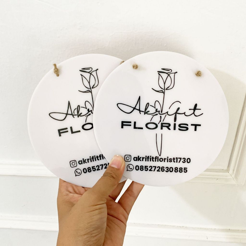 Jual PAPAN NAMA GANTUNG TANDA LOGO BISA PAKAI LOGO USAHA PAPAN BUNGA ...