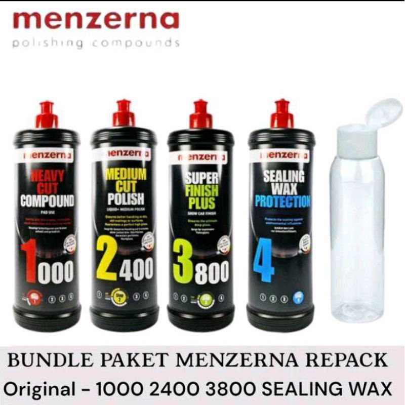 Jual paket menzerna repack compound 1000 2400 3800 sealing wax 100ml ...